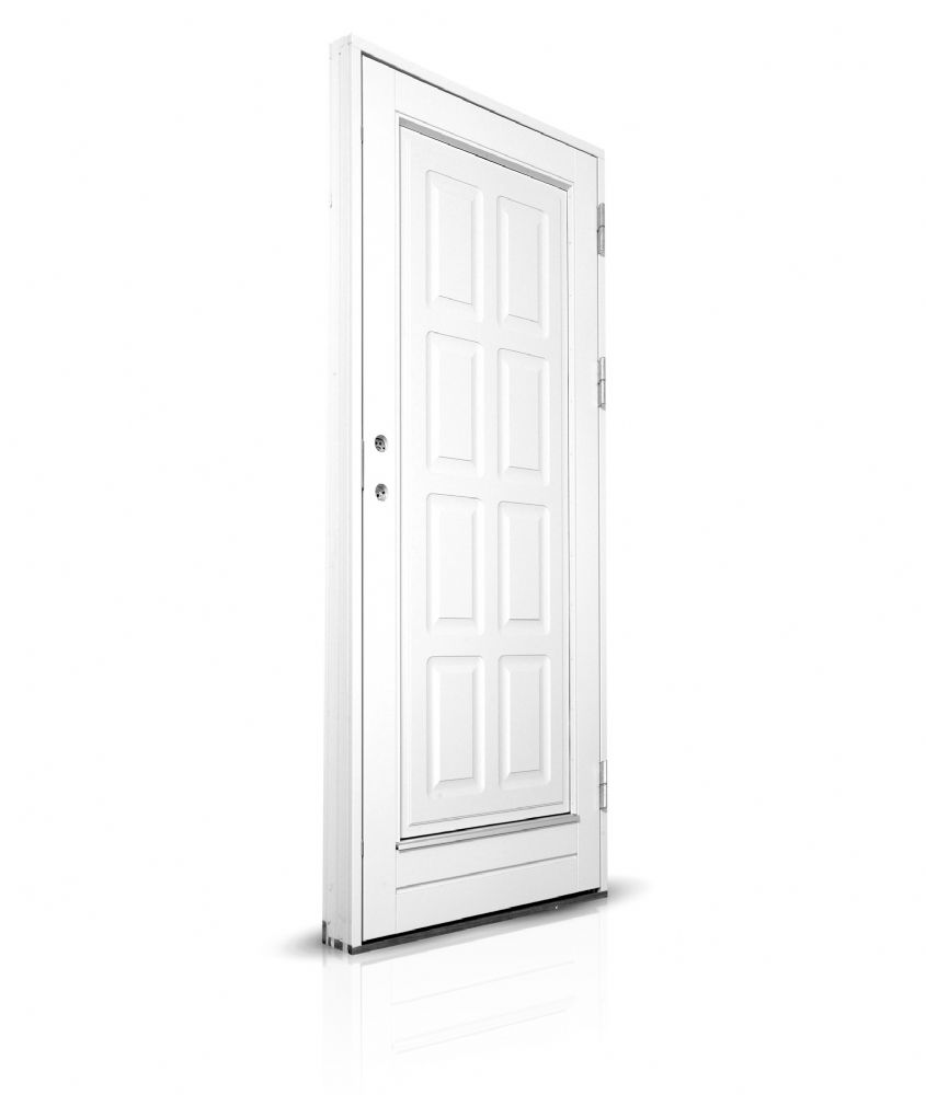 Elegant fordør med 8 fyldninger og 3-punktsluk